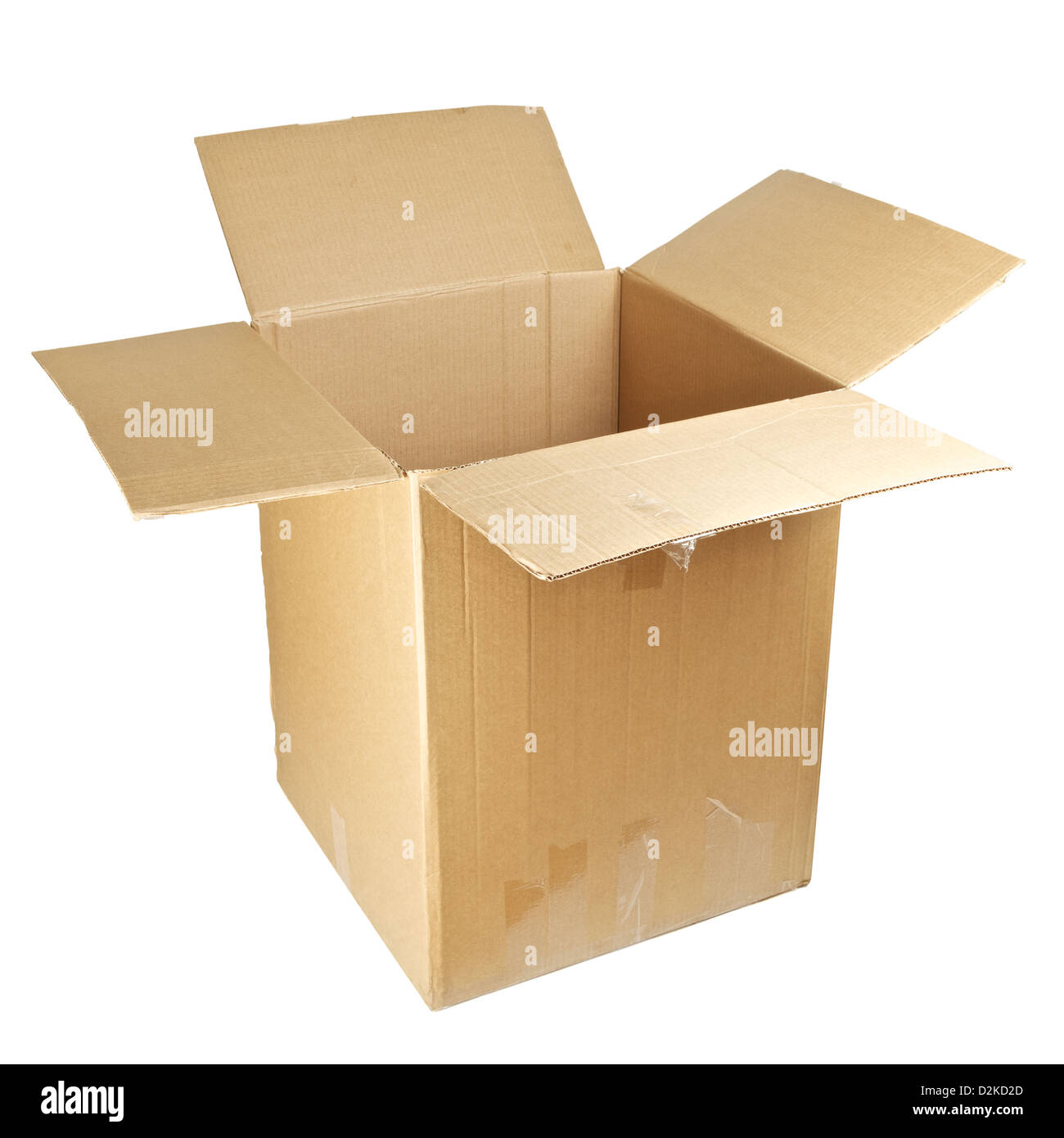 open empty cardboard box isolated on white Stock Photo - Alamy