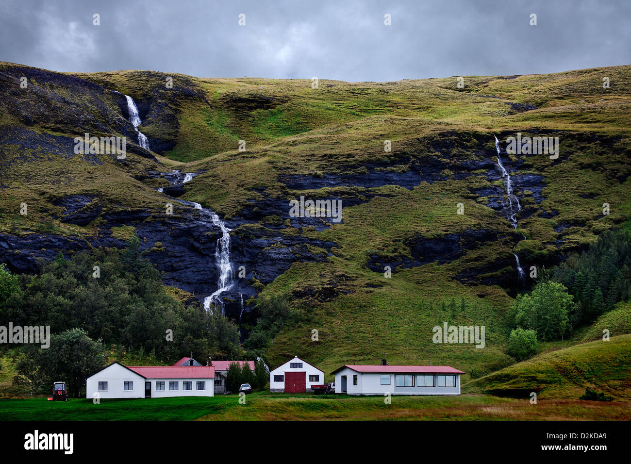 Farm and waterfall Stock Photo - Alamy
