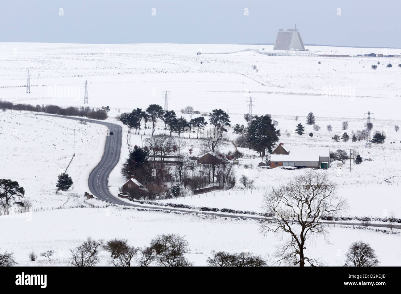 Royal Air Force Fylingales on the North York Moors, in mid-winter Stock ...