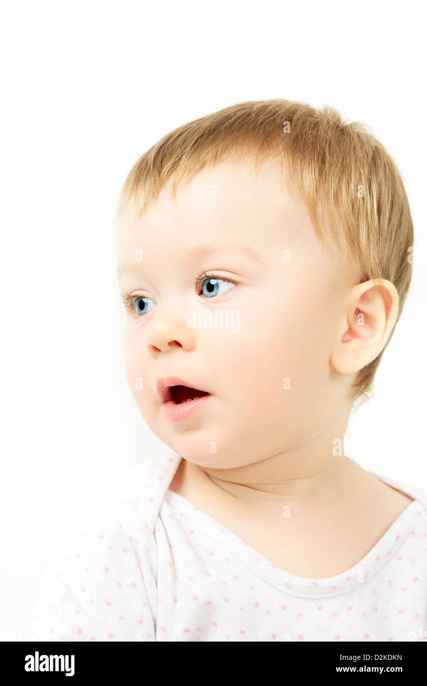beautiful baby with blue eyes, isolated on white Stock Photo - Alamy