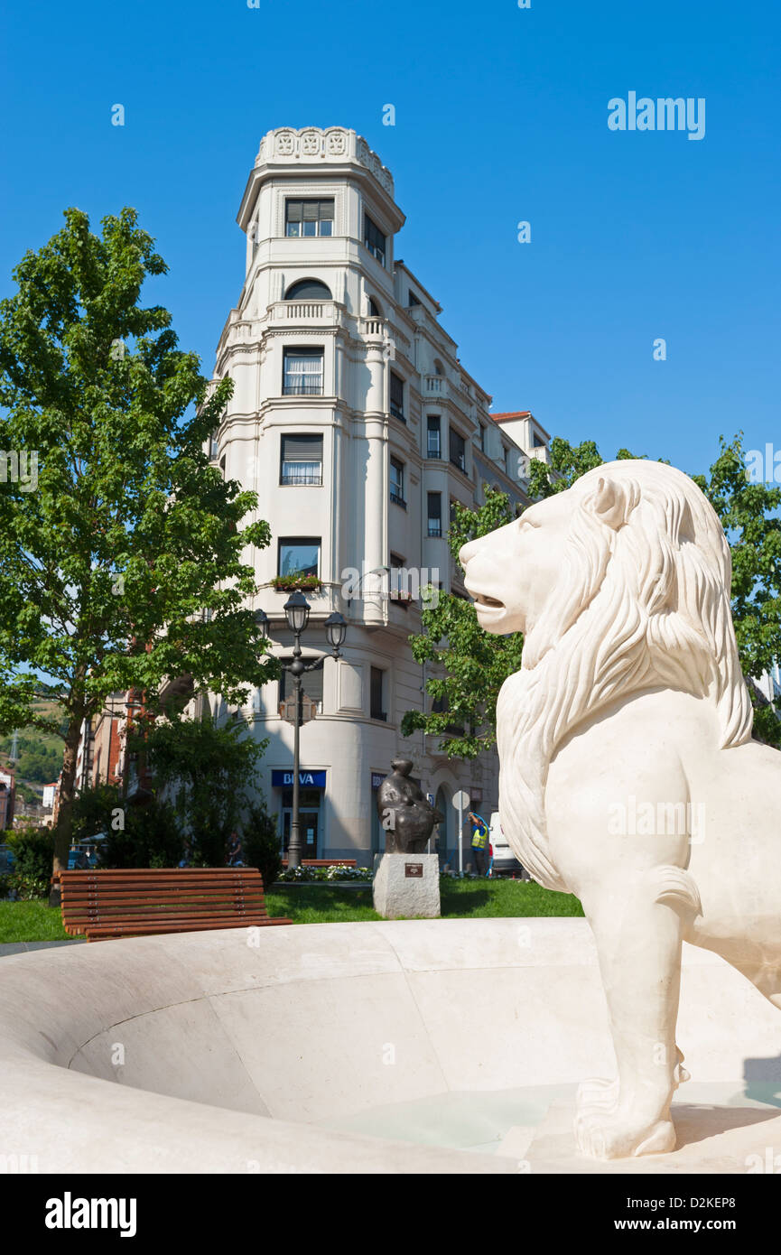 lion statue, Bilbao, Basque country, Spain Stock Photo - Alamy