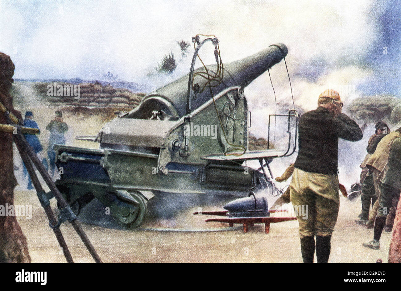 A great French siege gun in action near the much-contested World War I ...