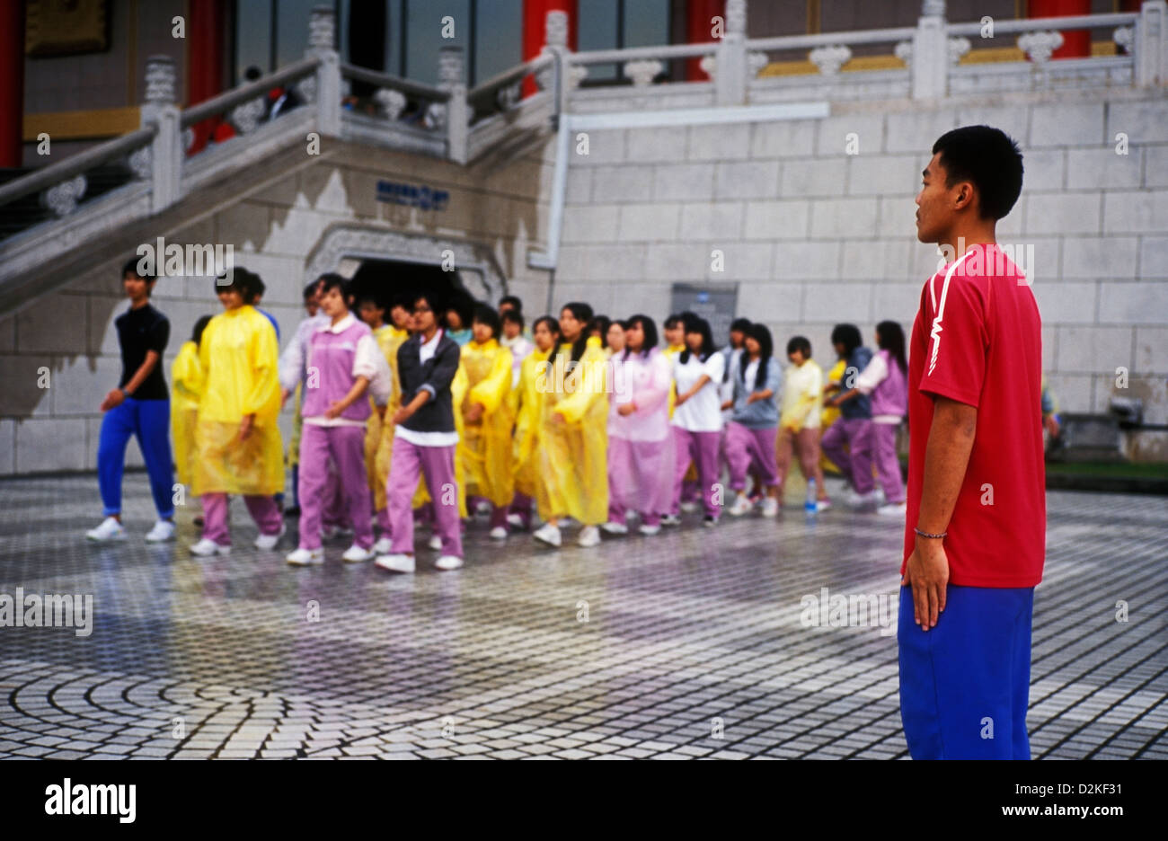 Young people doing marching drill Chiang Kai shek Memorial Hall Square ...