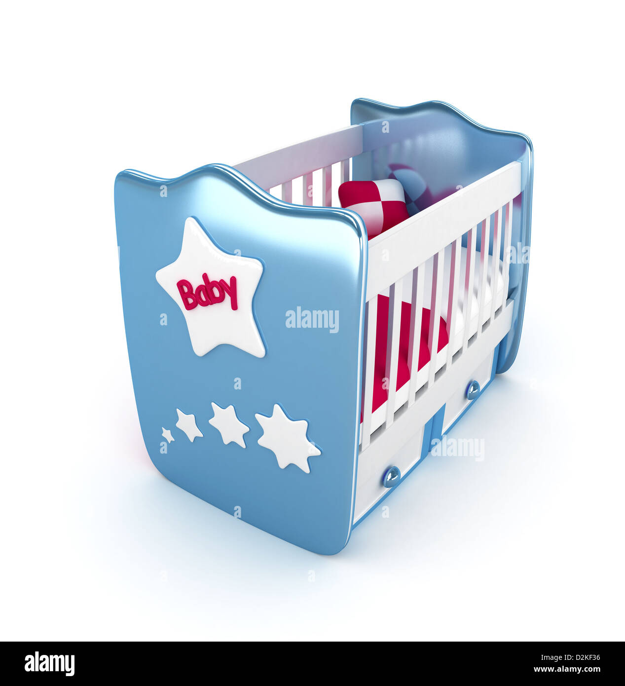 baby crib isolated 3D Rendered Stock Photo - Alamy