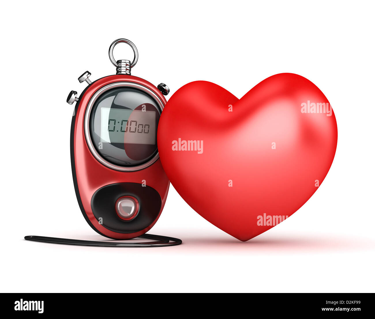 3D Digital Chrono meters and heart Stock Photo - Alamy