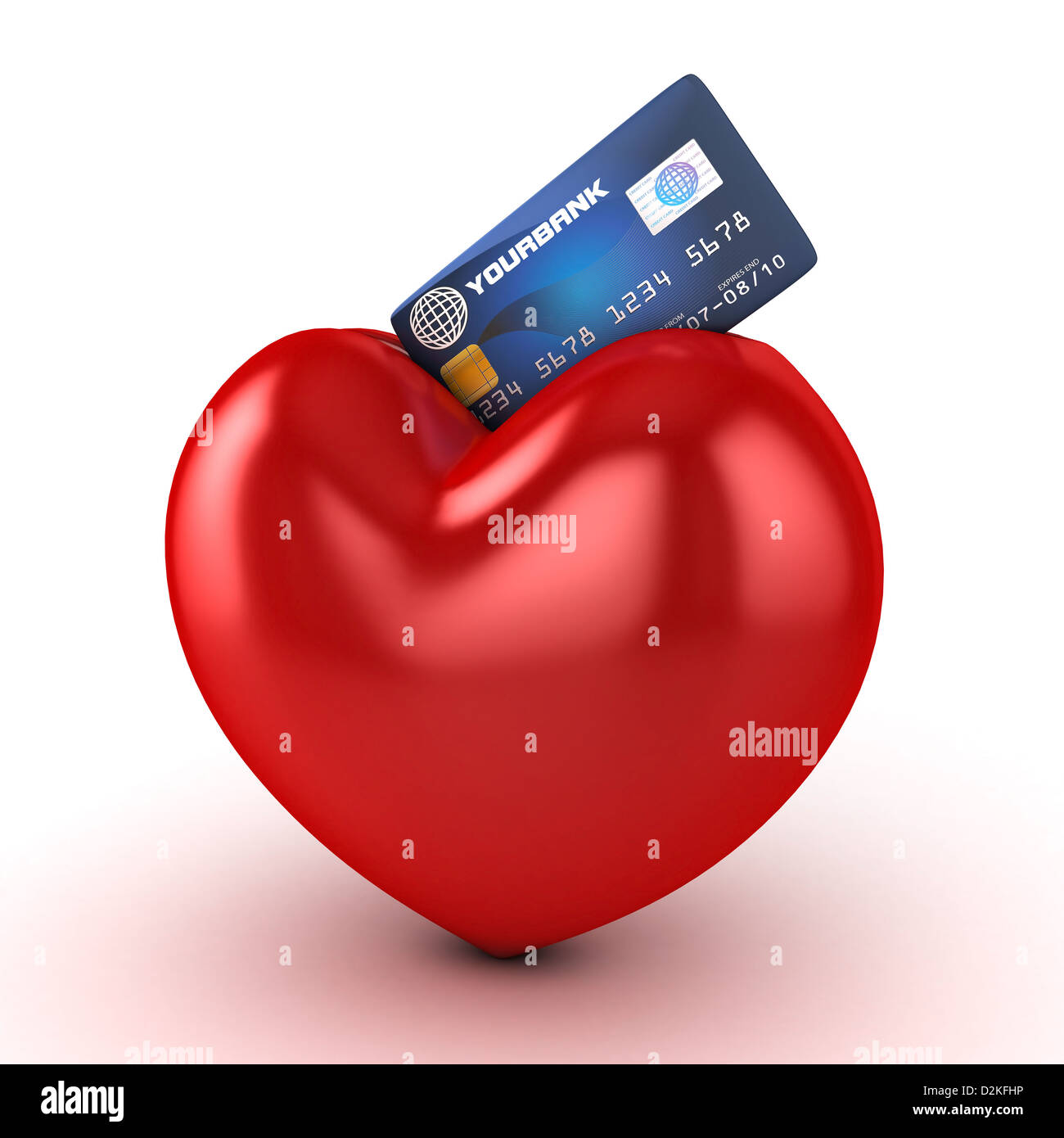3d heart and credit card isolated Stock Photo - Alamy
