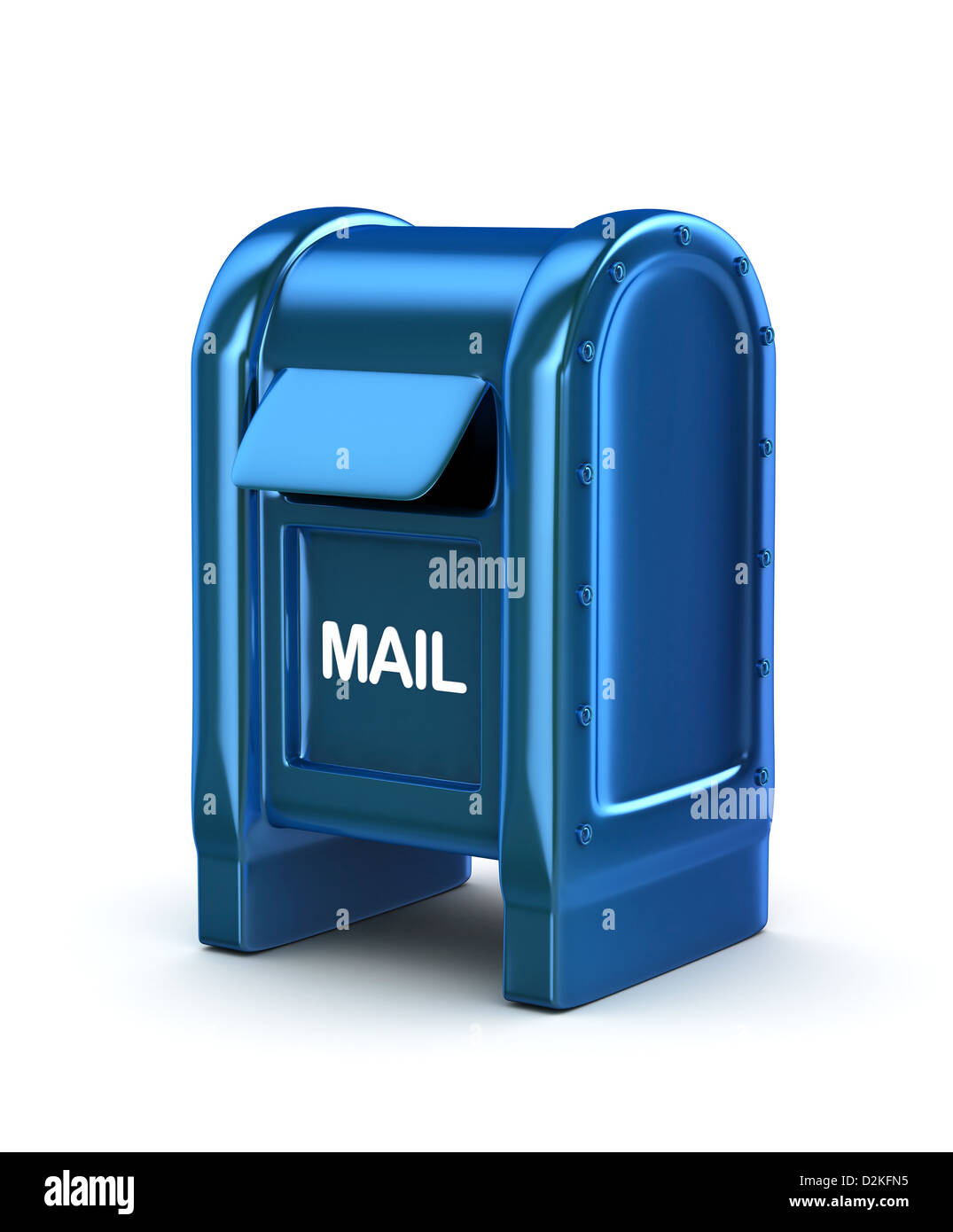 Blue mail box. 3d image. Isolated white background Stock Photo - Alamy