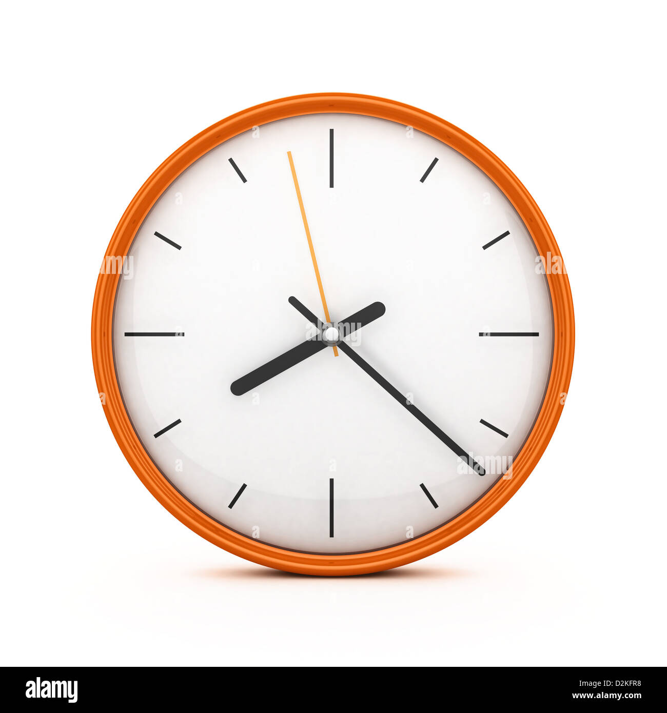 3D orange clock isolated Stock Photo - Alamy