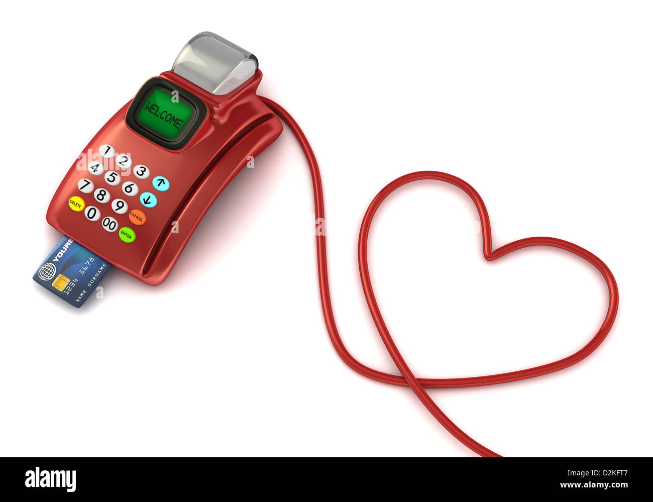 pos machine with heart symbol -valentine's day concept Stock Photo - Alamy