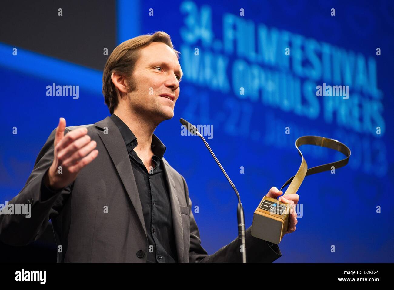 Austrian director Rainer Frimmel presents the trophy for his movie "The ...