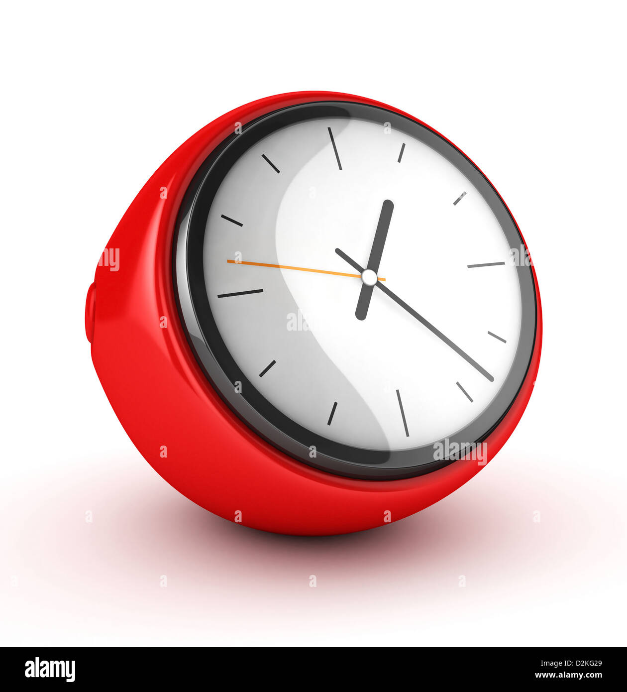 3D red clock isolated Stock Photo - Alamy