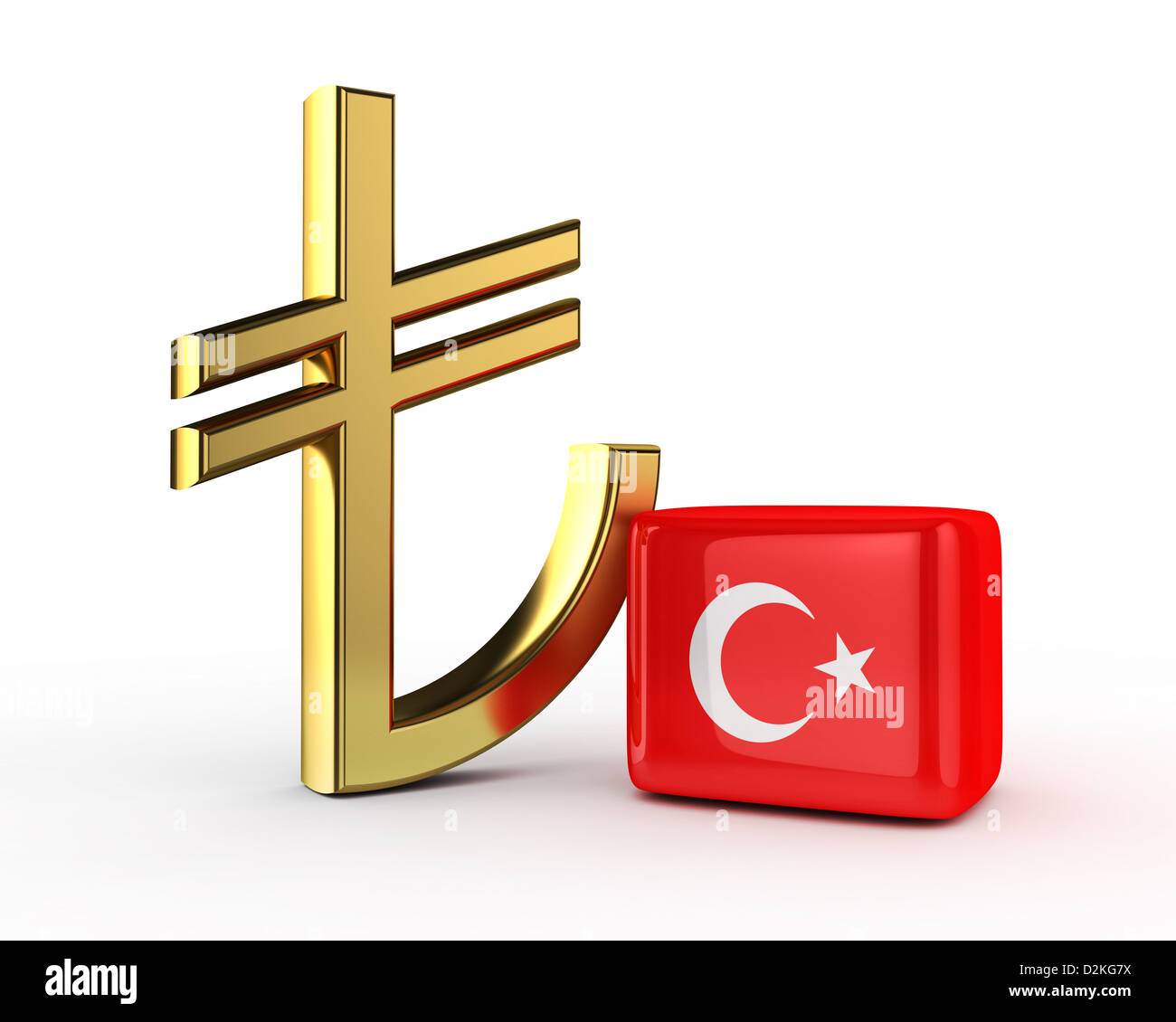 3D Gold TL Symbol with Turkish flag (Turkish Liras) isolated Stock ...