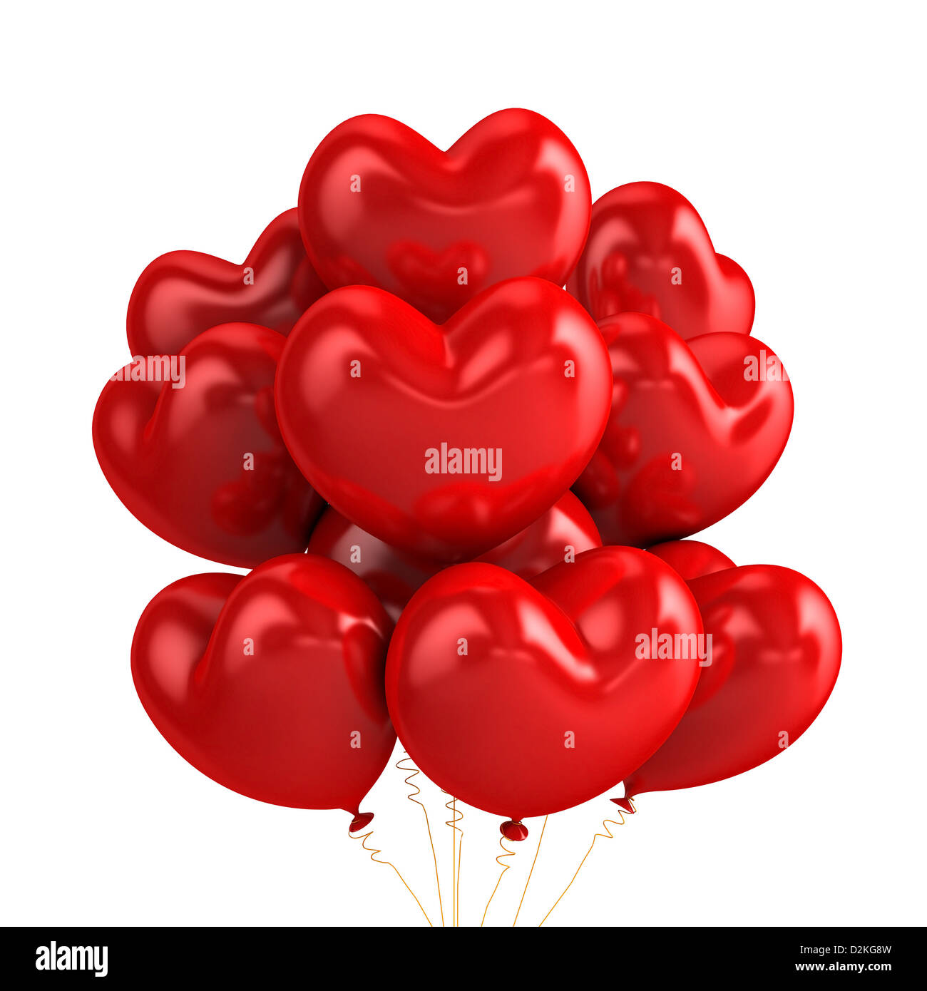 3D flying heart balloons- isolated Stock Photo - Alamy
