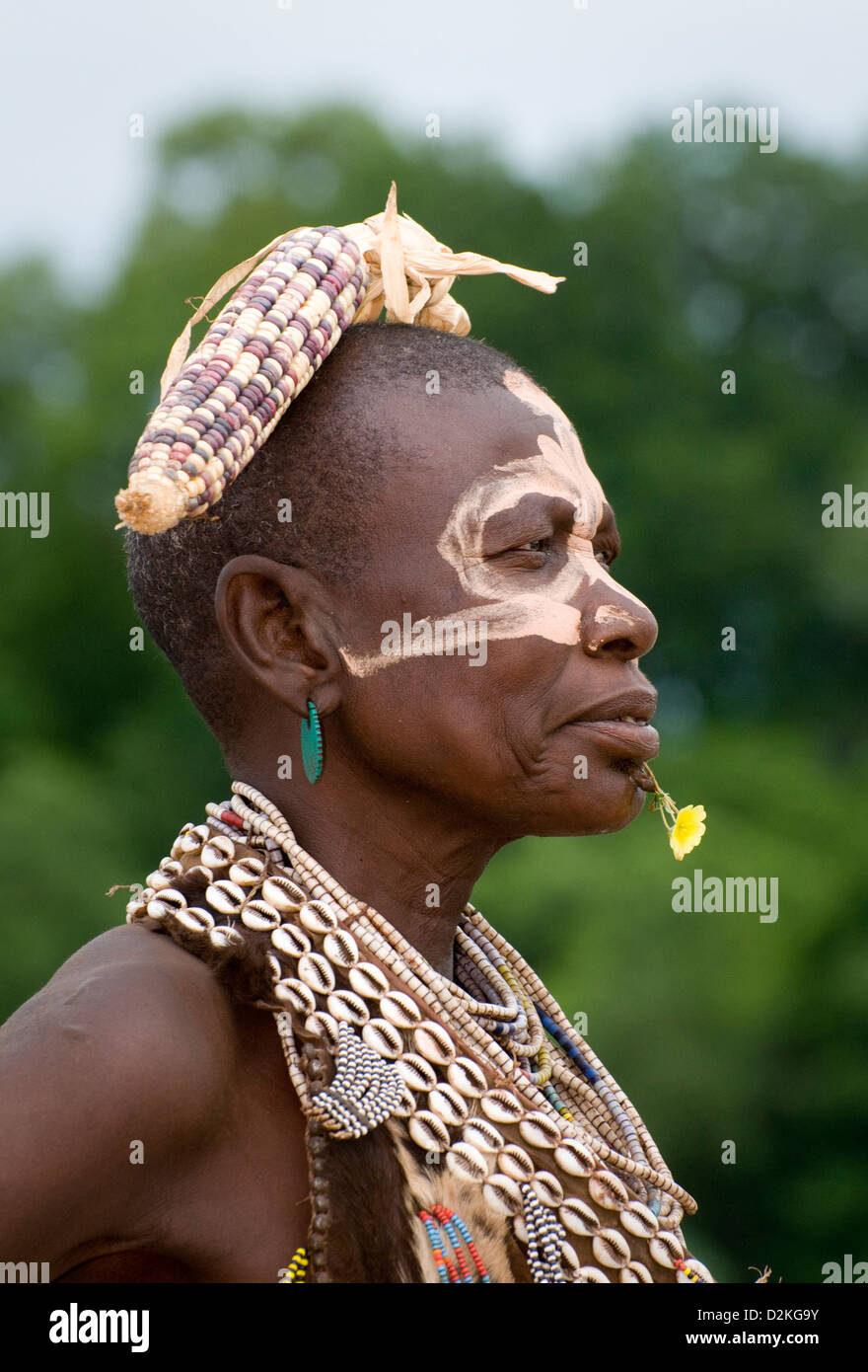 Portrait of decorated Kara woman on bluff-close up Stock Photo - Alamy