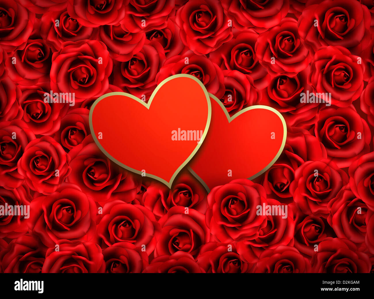 Two hearts rose hi-res stock photography and images - Alamy