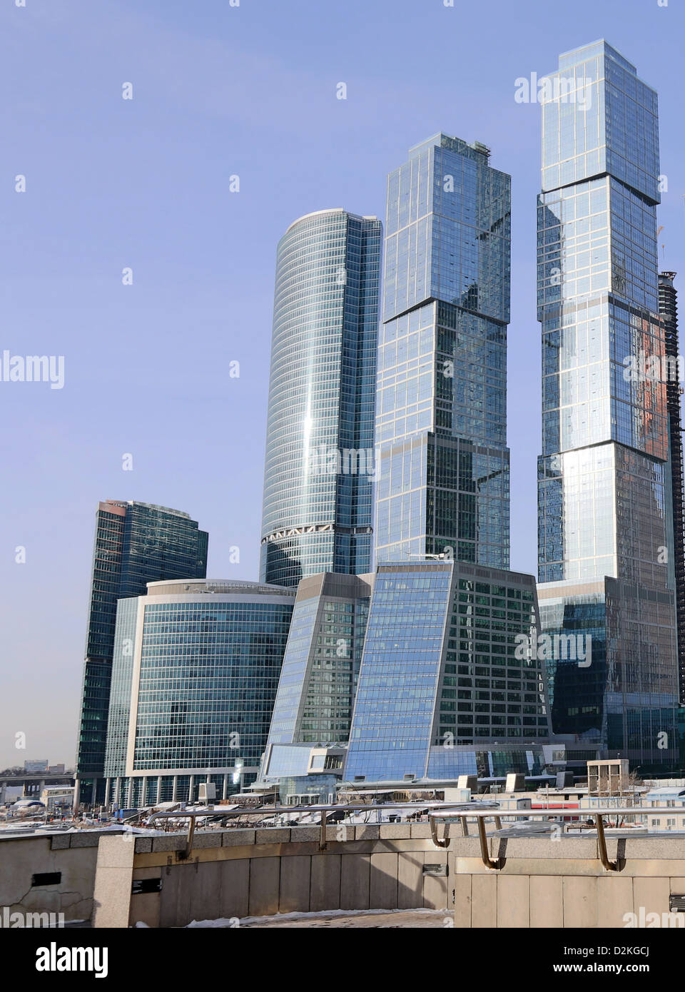 view of Moscow City buildings in winter Stock Photo - Alamy