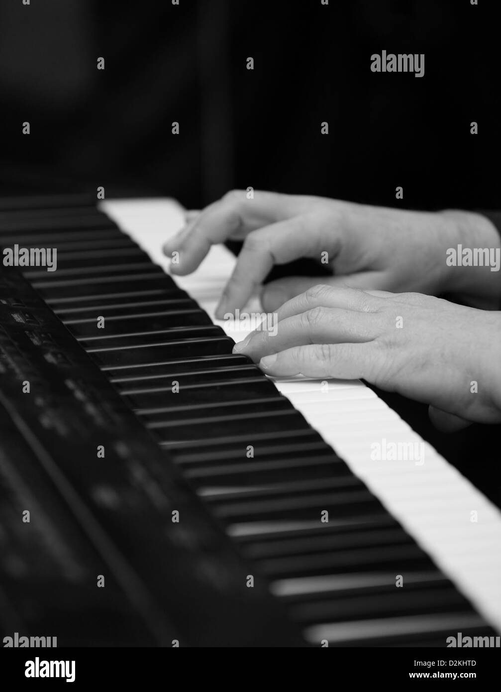Musician play on piano Black and White Stock Photos & Images - Alamy