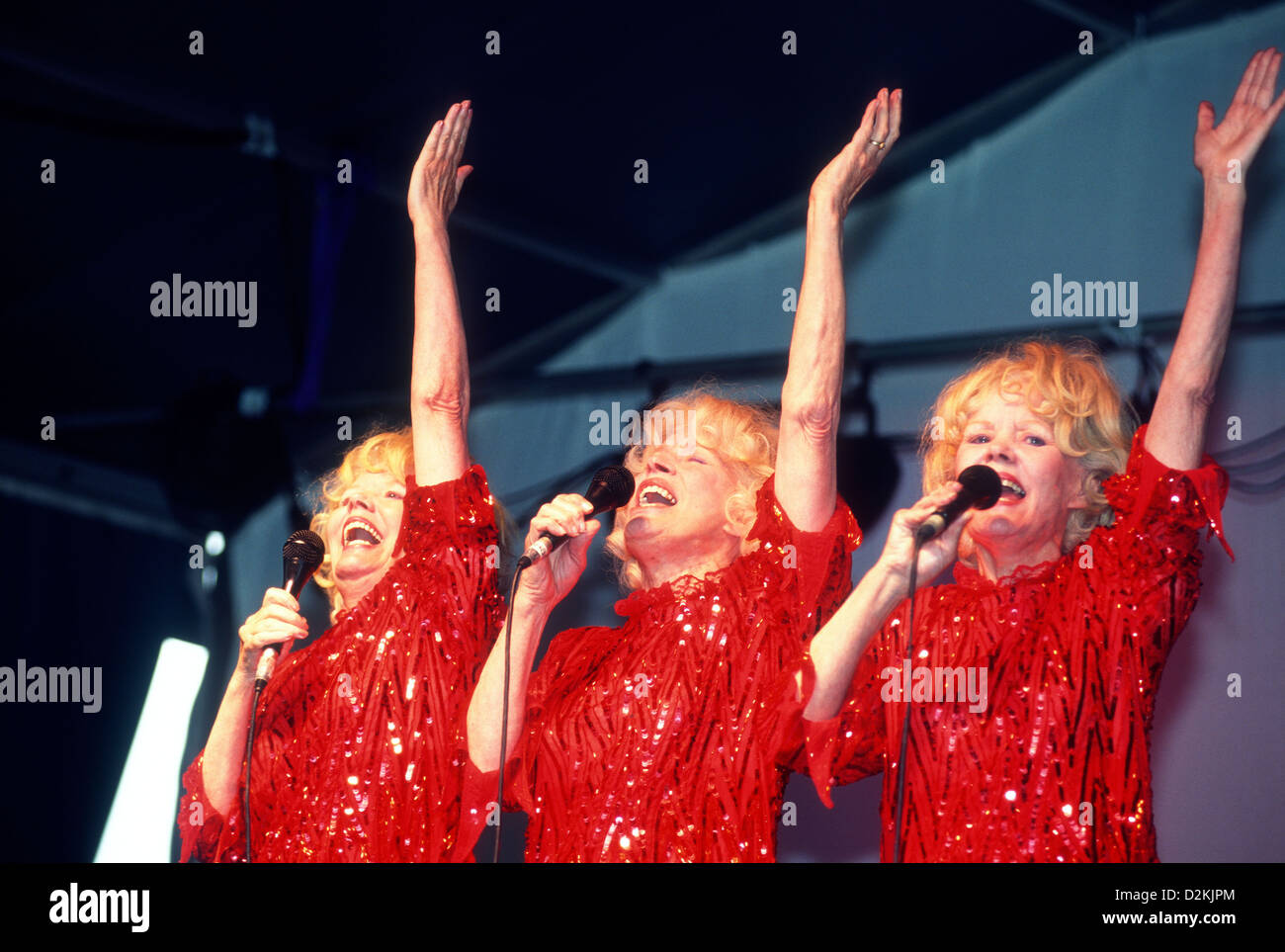 Beverley Sisters performing at Southwark Pensioners Concert, Millwall ...
