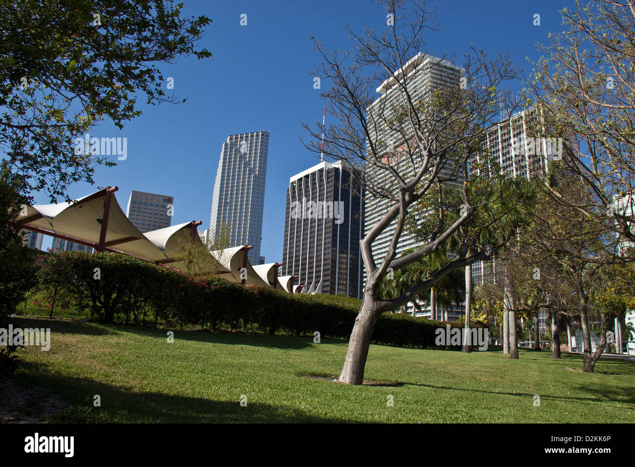 Florida Miami Bayfront Park Biscayne Boulevard High Resolution Stock ...