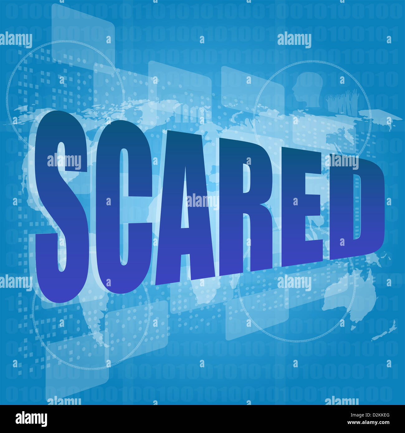 scared word on digital screen Stock Photo - Alamy