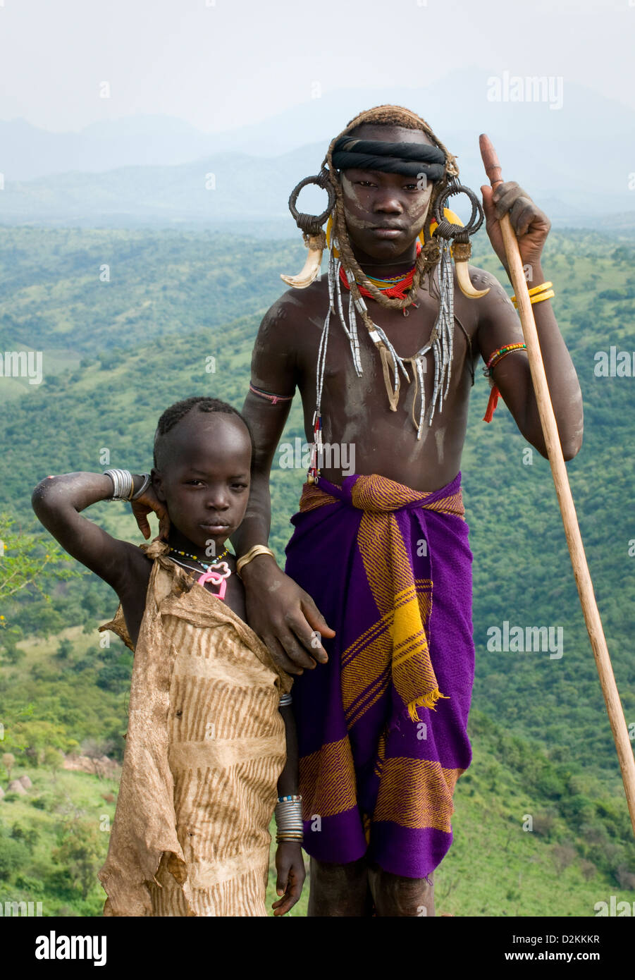 Two young Benna children standing together Stock Photo - Alamy