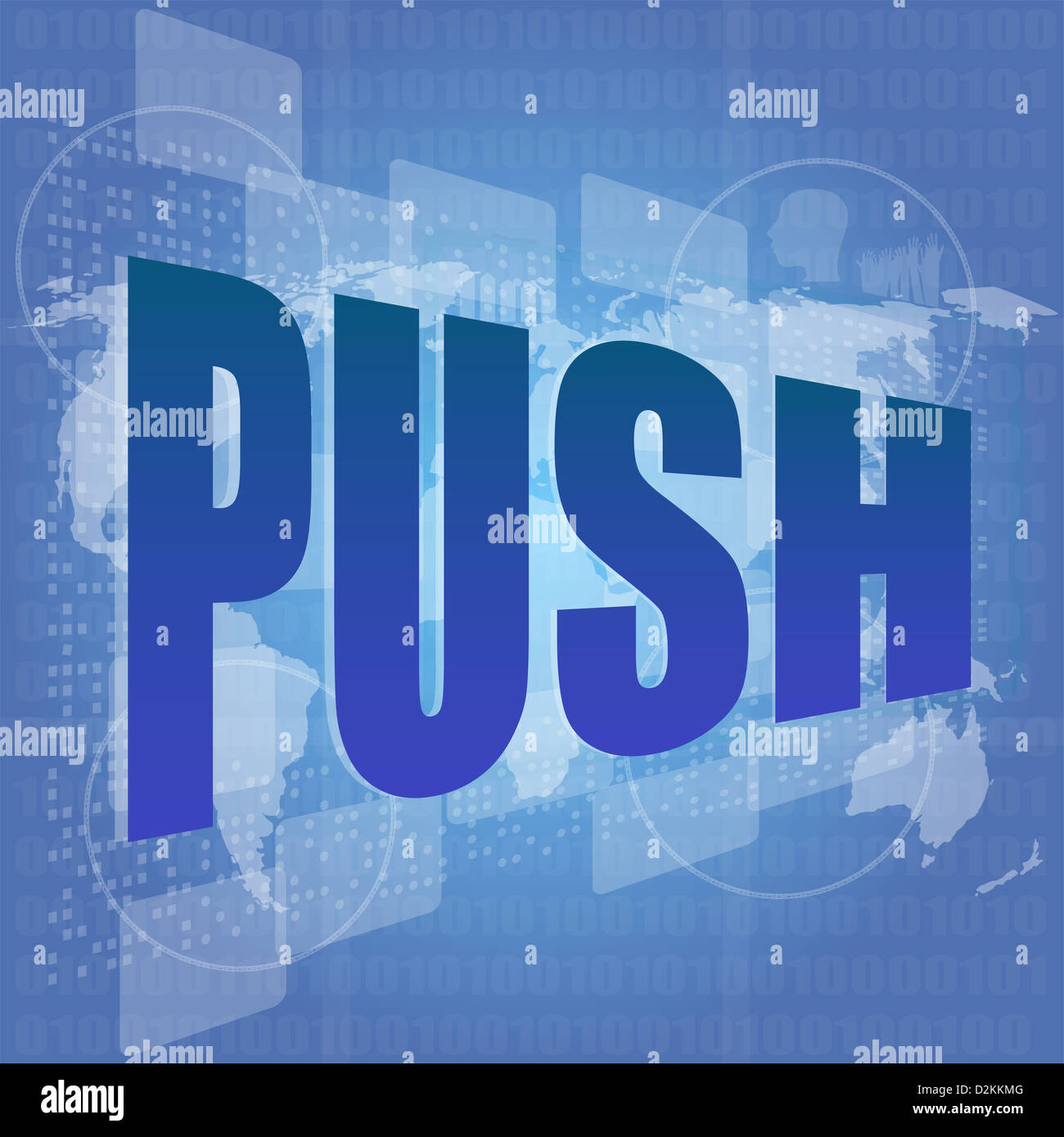 push word on a touch screen interface Stock Photo - Alamy