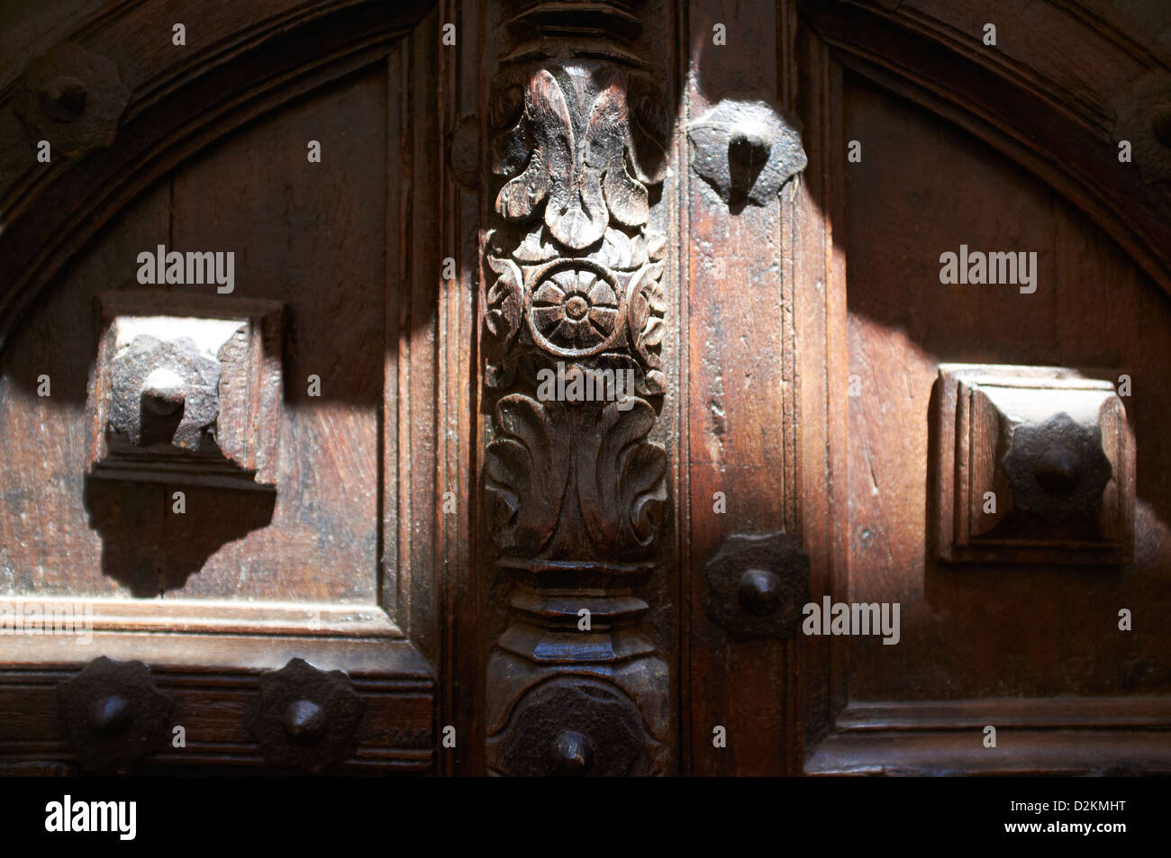 Traditional wooden castle door Stock Photo - Alamy