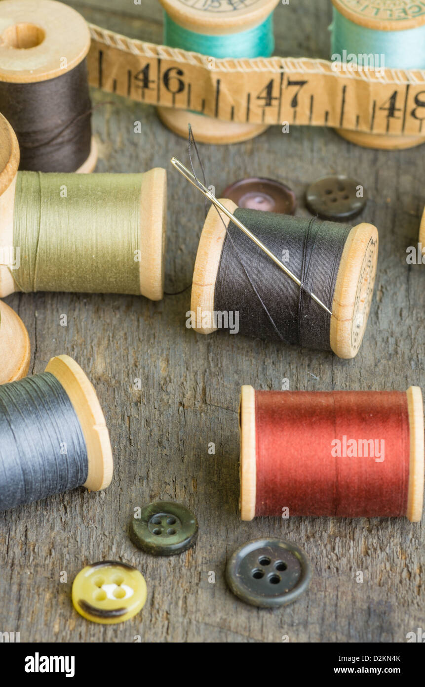 Needle thread measure tape on hi-res stock photography and images - Alamy