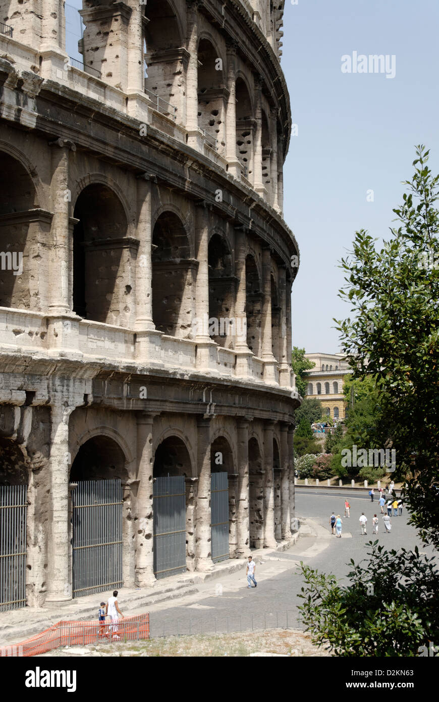View of the exterior of the Colosseum which is one of ancient Rome's ...