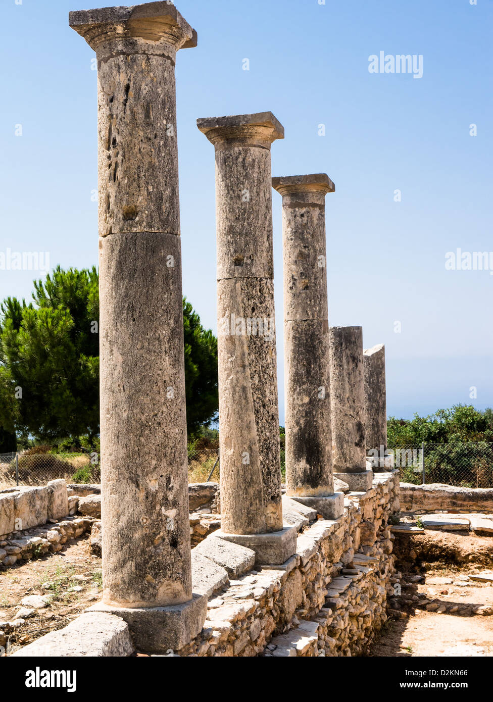 Columns at the ancient archaeological site of Curium in Cyprus Stock ...