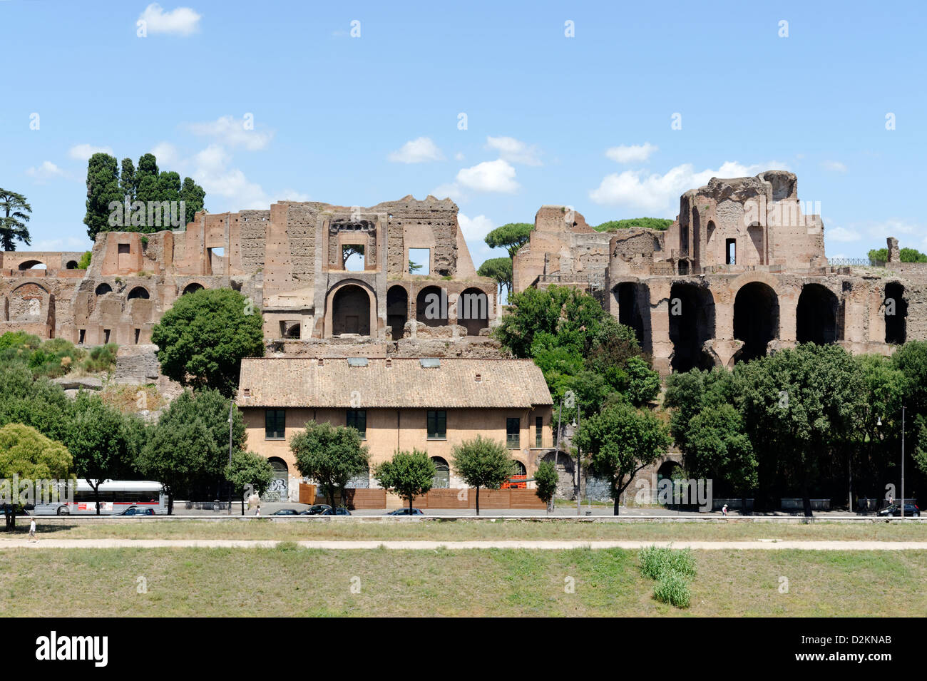 Palatine Hill. Rome. Italy. View across the Circus Maximus to the south ...