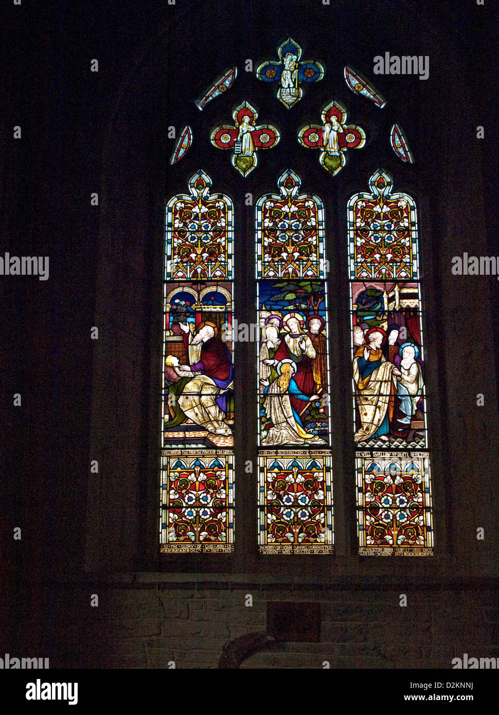 Stained glass windows, Pembridge Church, Herefordshire, England Stock ...