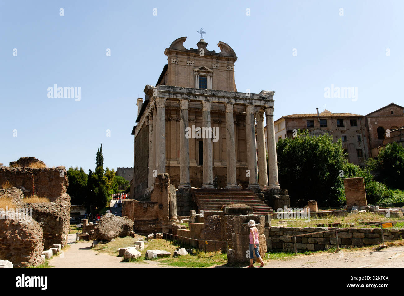 the monolithic Corinthian column pronaos and flight of steps of the ...