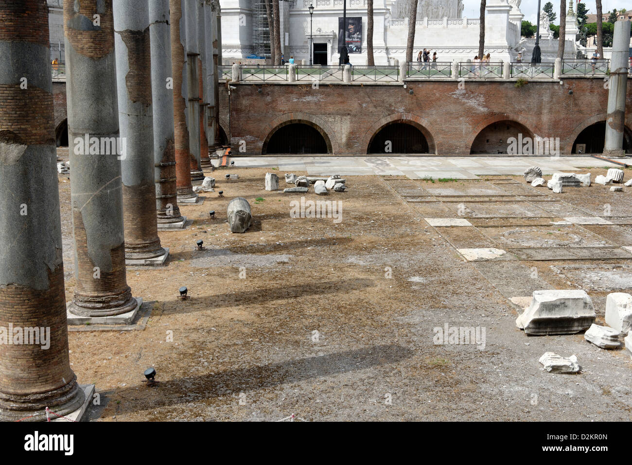 Rome. Italy. View of the standing columns of the Basilica Ulpia at the ...