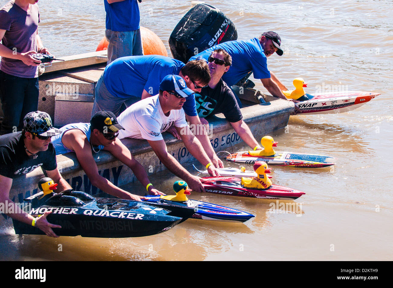 Rubby Ducky boat race, Brisbane River, Queensland, Australia Stock ...