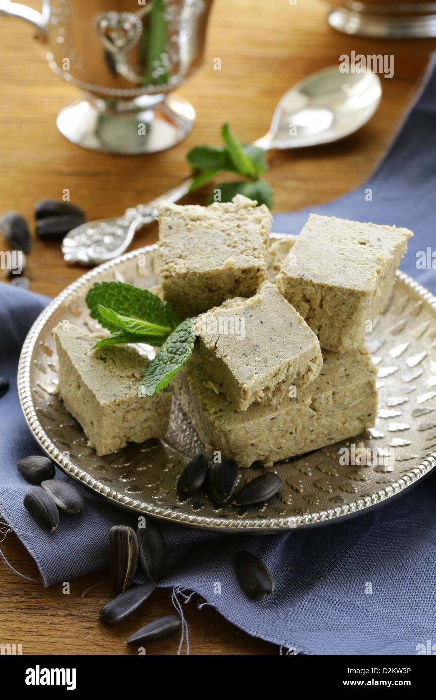 Traditional oriental dessert of sunflower seeds - halva Stock Photo - Alamy