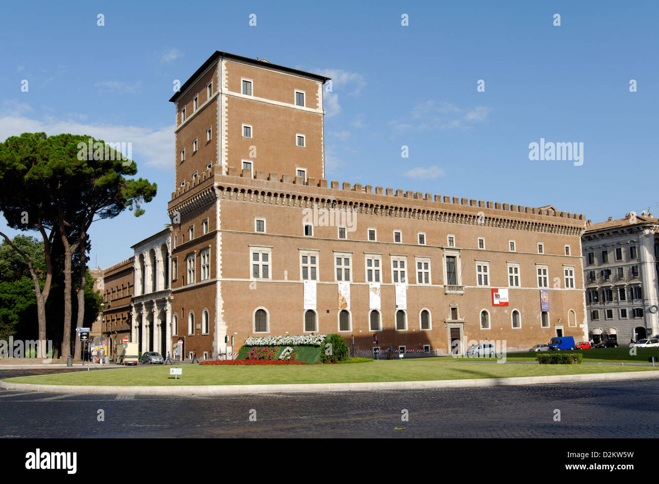 Rome. Italy. View of the harmonious façade of the 15th century ...
