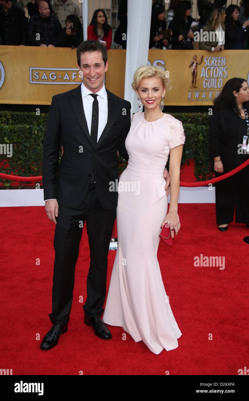 Los Angeles, USA. 27th January 2013. US actor Noah Wyle and Sarah Wells ...