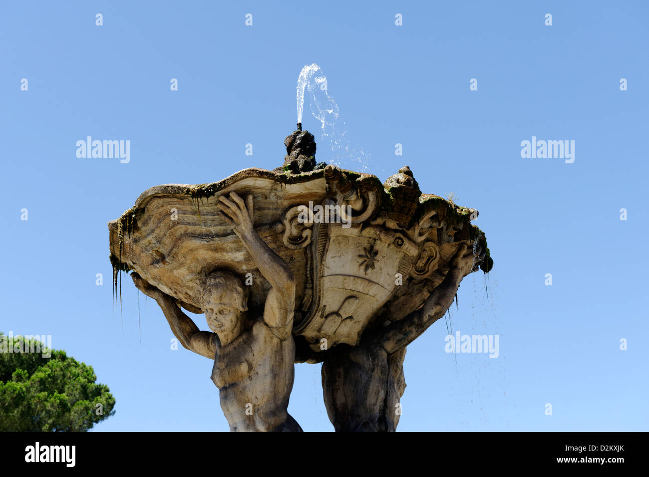 Rome. Italy. The 17th century Fontana dei Tritoni or Triton Fountain ...