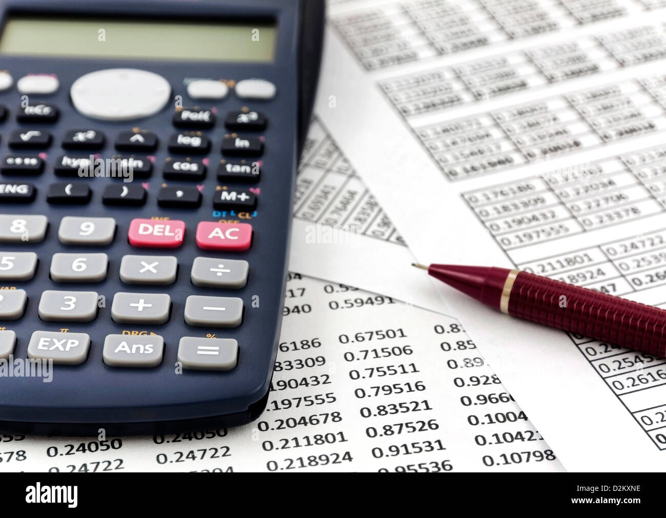 Statistics with calculator Stock Photo - Alamy