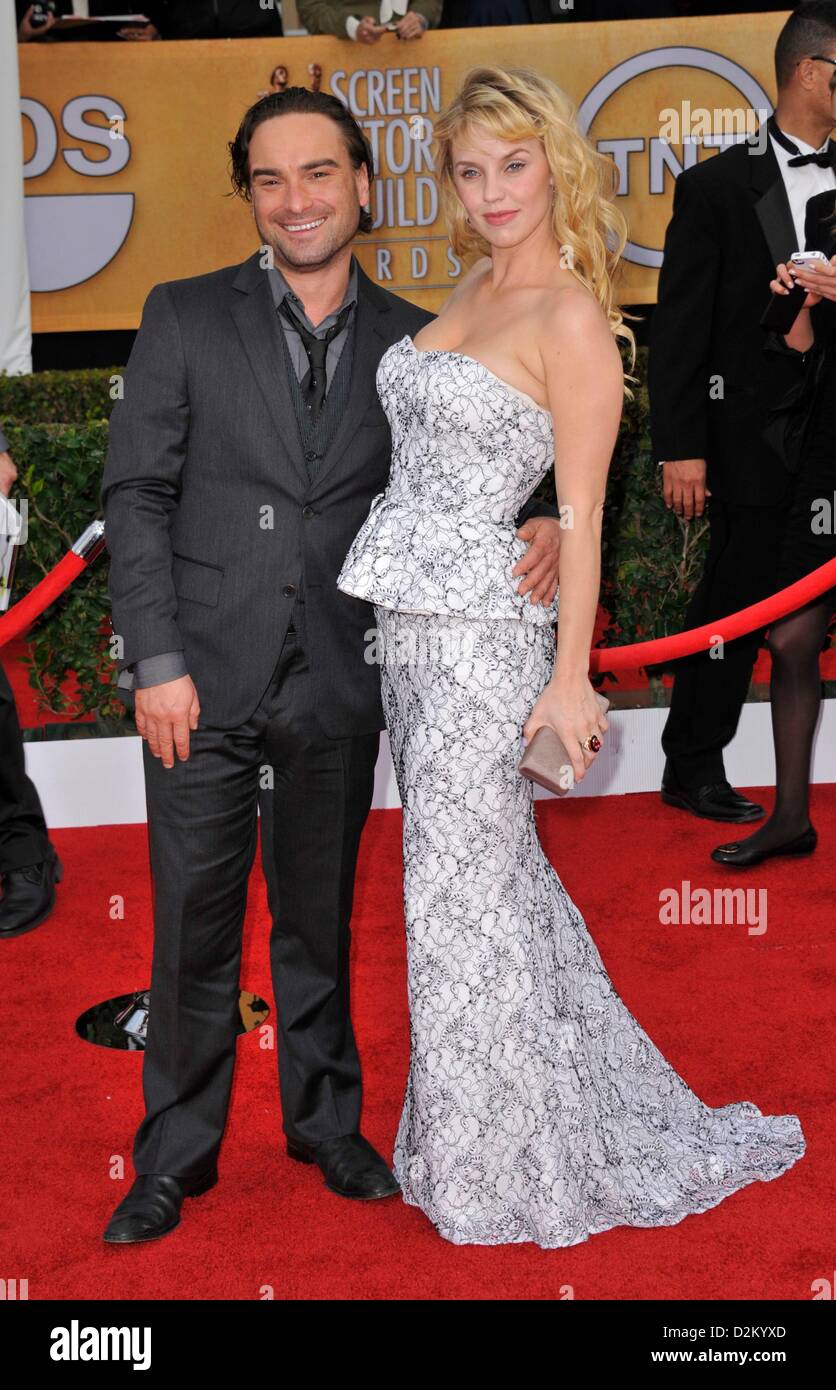 Los Angeles, California. 27th January 2013. Johnny Galecki, Kelli ...