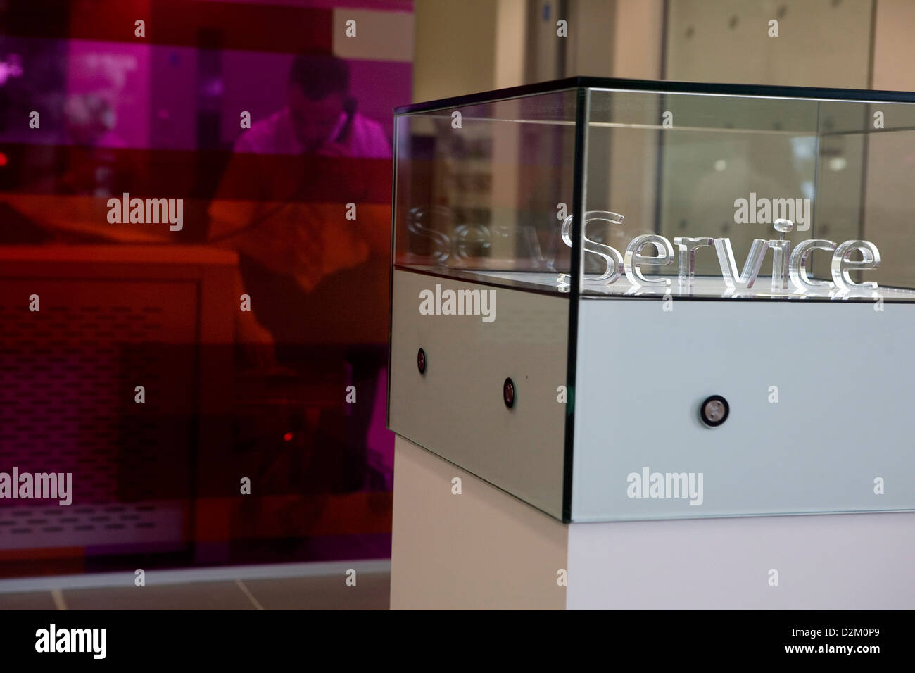 A Service sign in the service department of a car dealership Stock ...