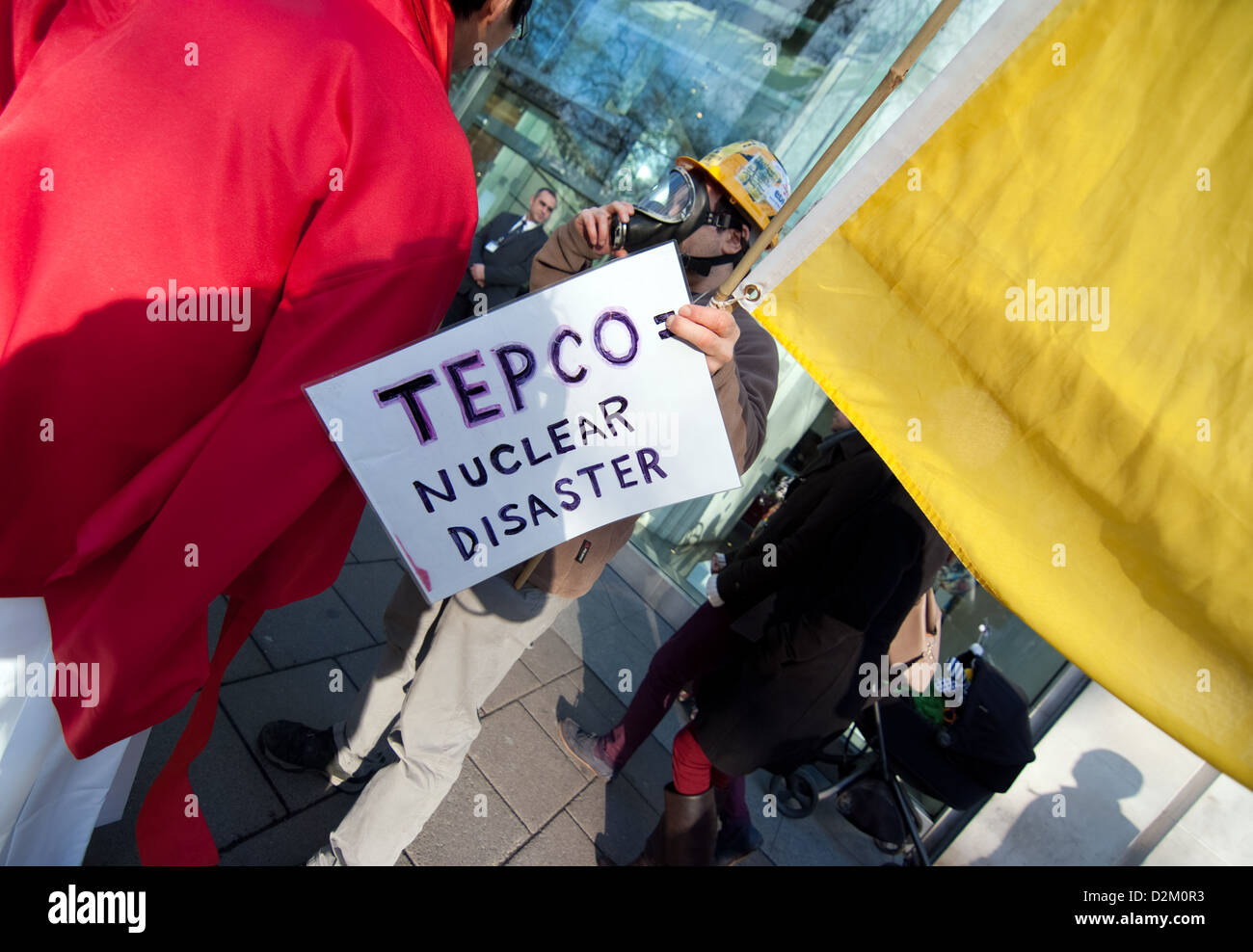 A short protest outside the offices of tepco, the operator of the ...