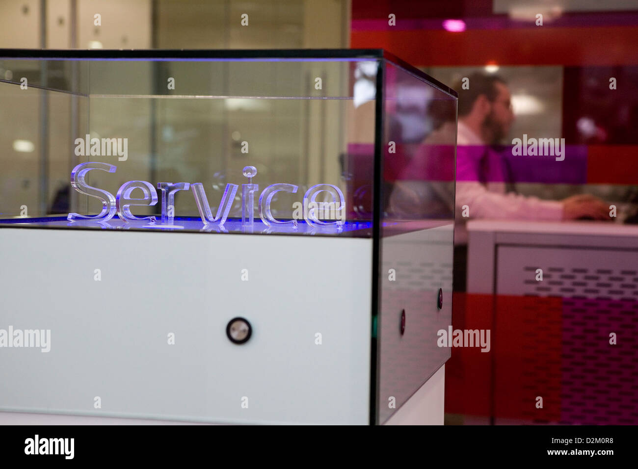 A Service sign in the service area of a new car garage Stock Photo - Alamy