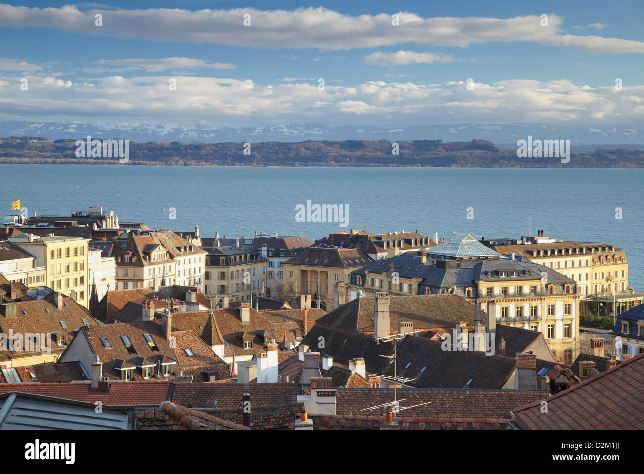 View of city skyline, Neuchatel, Switzerland Stock Photo - Alamy