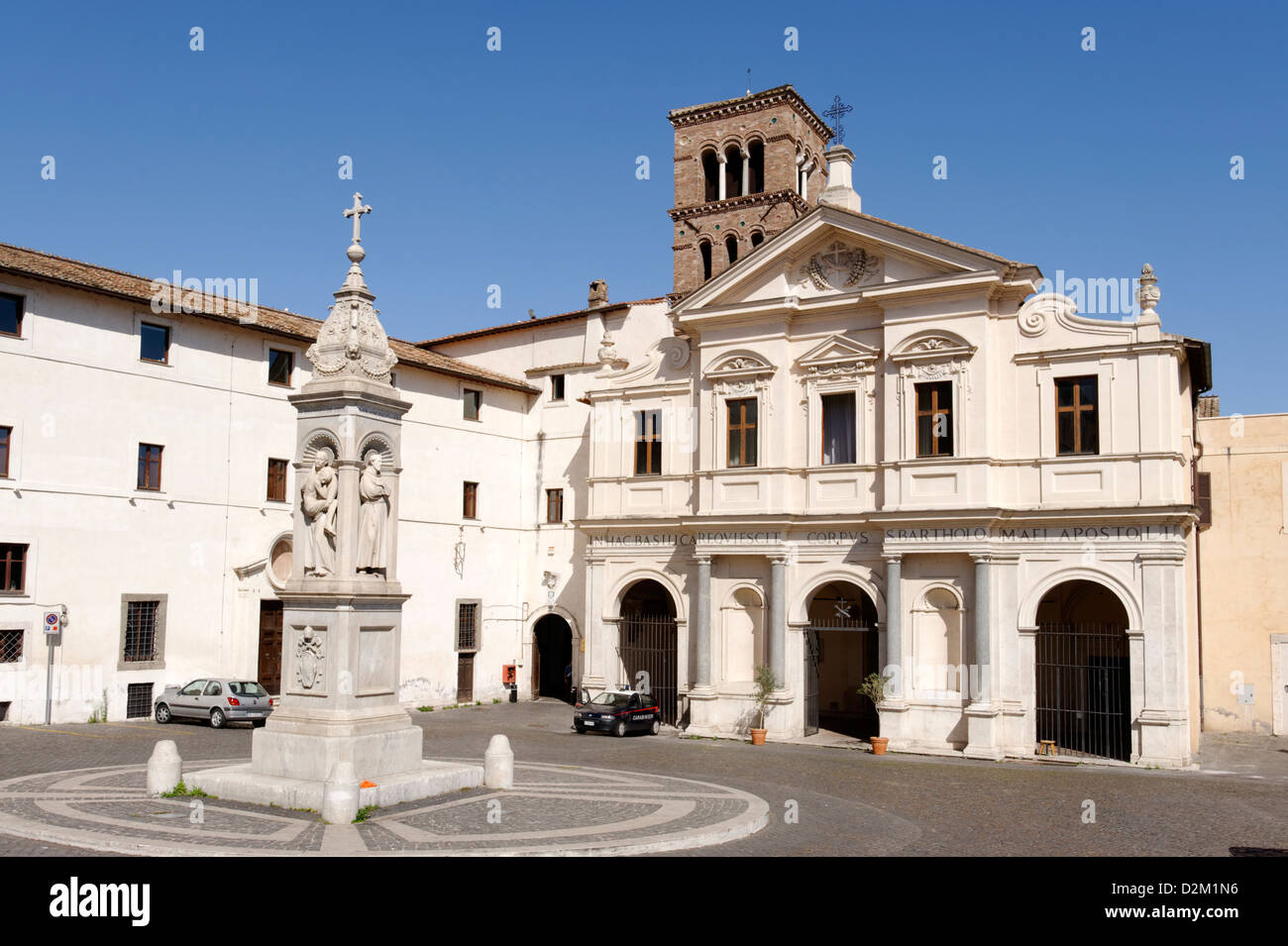 Rome. Italy. View of the Basilica San Bartolomeo all'Isola on Isola ...