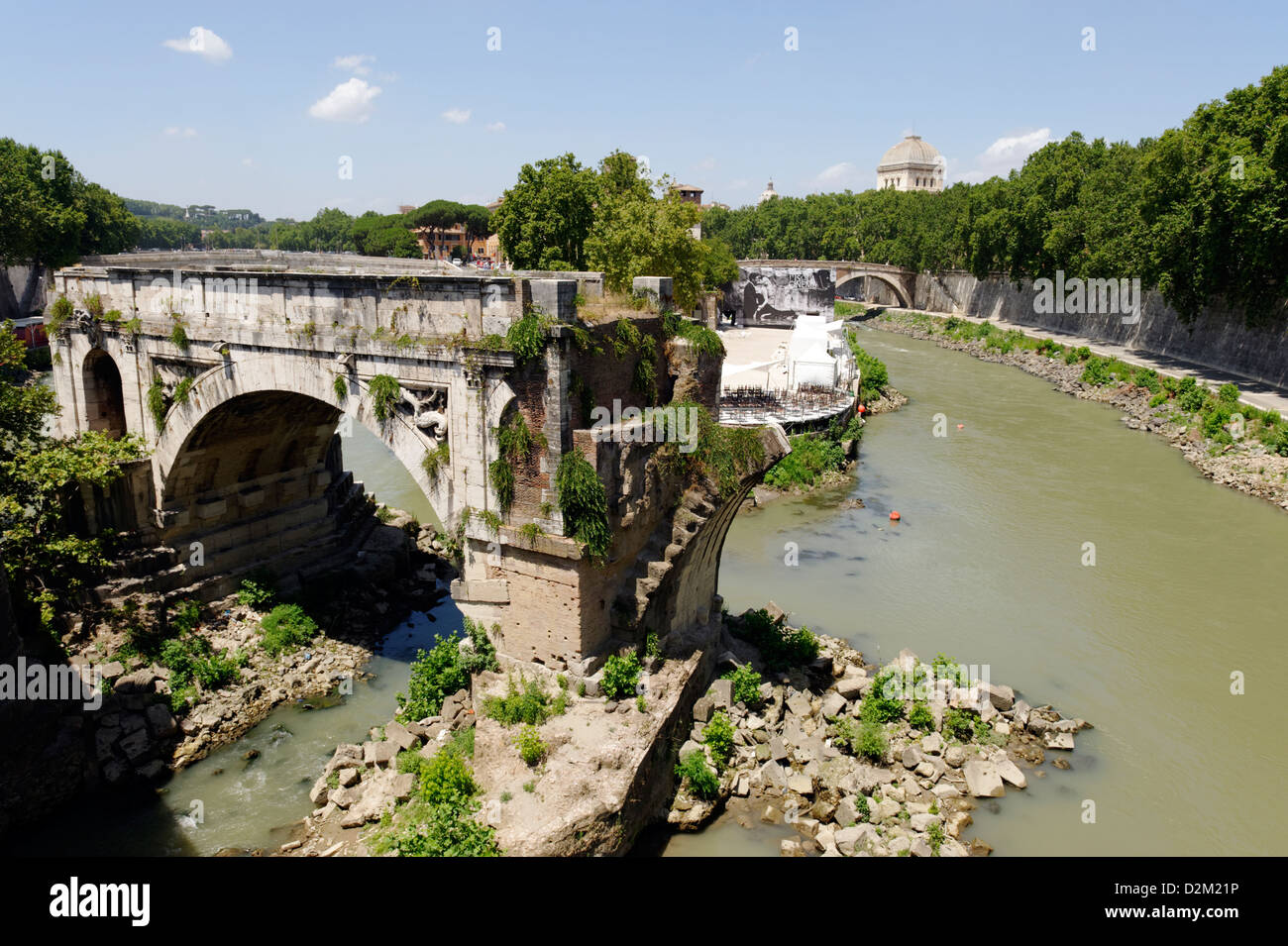 Rome Italy. The remaining arch of the bridge known as Ponte Rotto (Pons ...