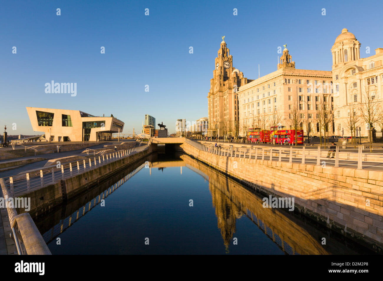 Pier head ferry terminal with Liver Building, Liverpool, England Stock ...