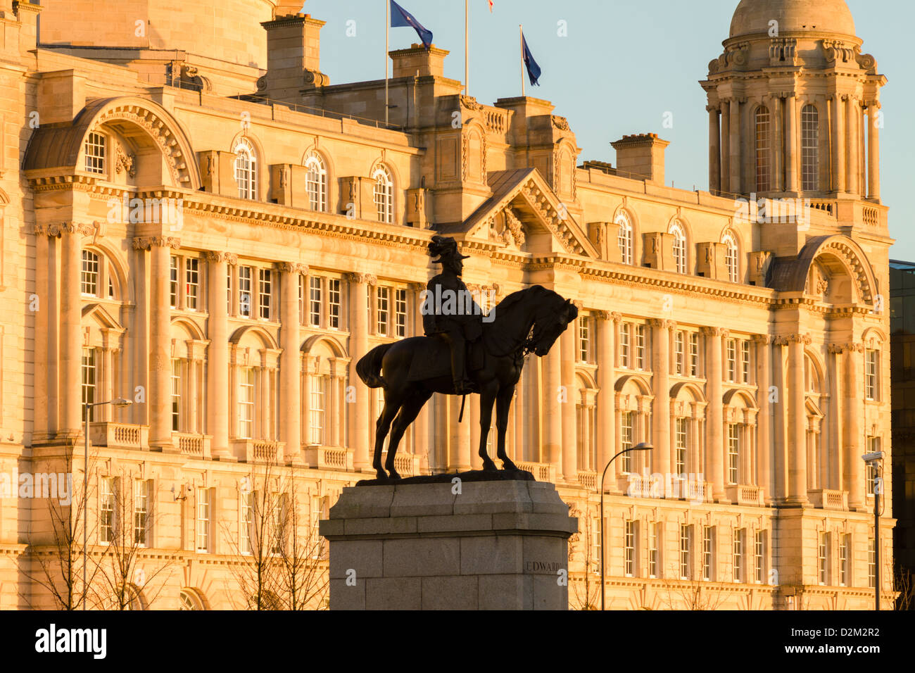 Statue of King Edward VII, Port Authority building, Liverpool, England ...