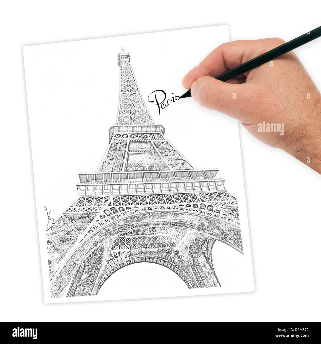 artist drawing landscape of Paris Stock Photo - Alamy
